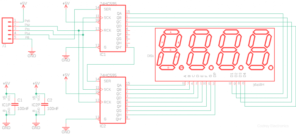 Build Your Own 4 Digit 7 Segment Led Display Module Codrey Electronics 0036